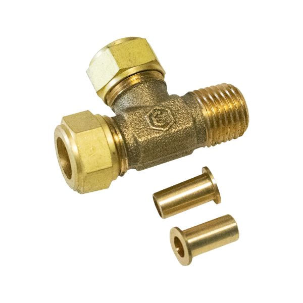 UNION CONECT. LT. TEE ARMAD. Ø3/8 X 1/4NPT AL EXTREMO C/TOPE